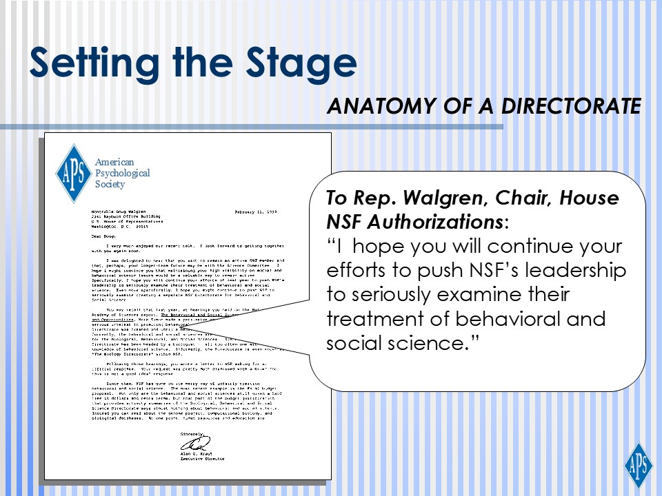 How the Behavioral and Social Science Directorate at NSF Really Came to ...